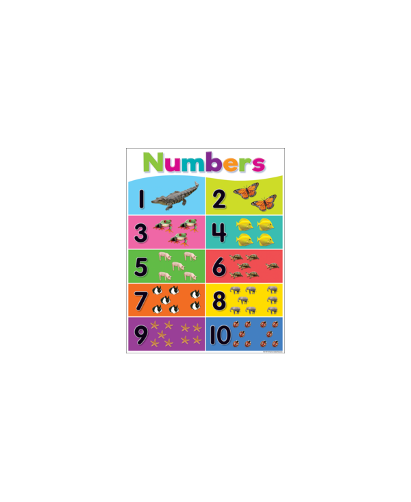 Colorful Numbers 1-10 Chart