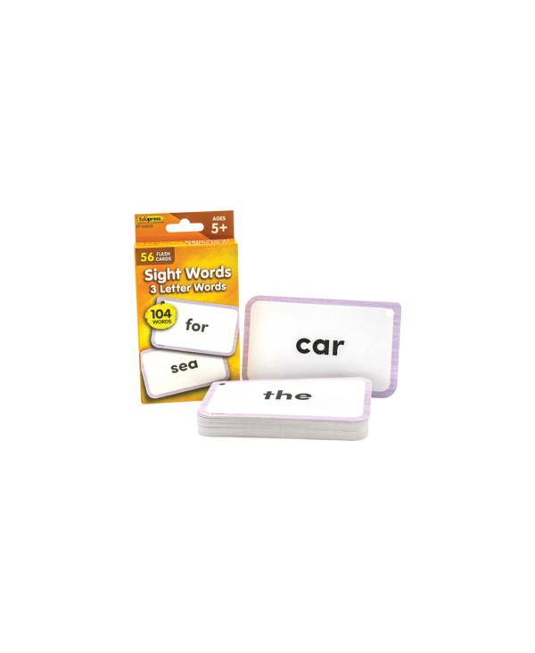 Sight Words Flash Cards - 3 Letter Words