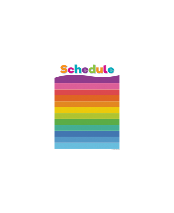 Colorful Schedule Write-On/Wipe-Off Chart