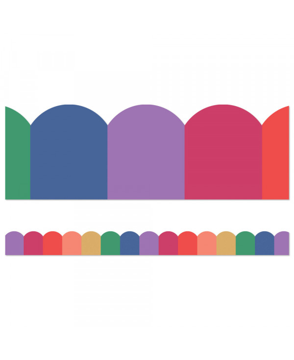 Rainbow Cheer Scalloped Bulletin Board Borders