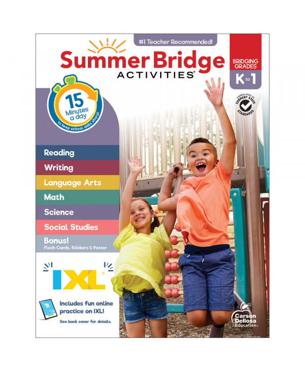 Summer Bridge Activities Workbook Grade K-1 Paperback