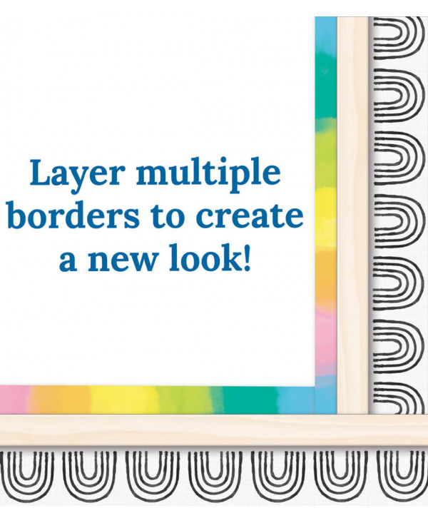 Black & White Rainbows Straight Bulletin Board Borders