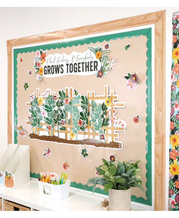 Light Wood Grain Straight Bulletin Board Borders