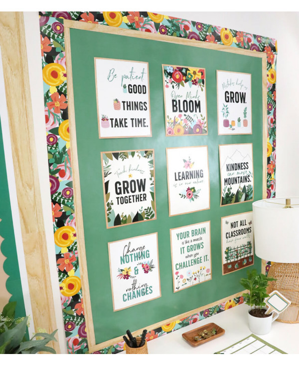 Floral Garden Straight Bulletin Board Borders