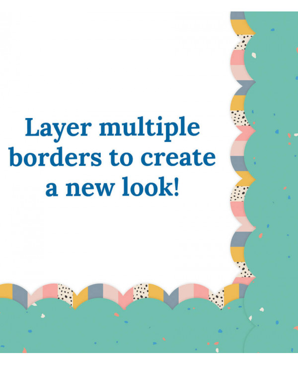 Speckled Teal Scalloped Bulletin Board Borders