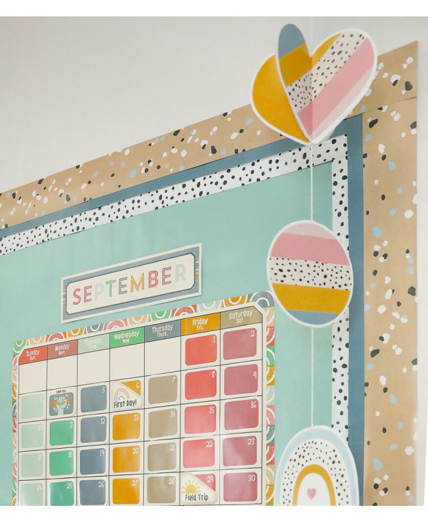 Speckled Kraft Paper Straight Bulletin Board Borders